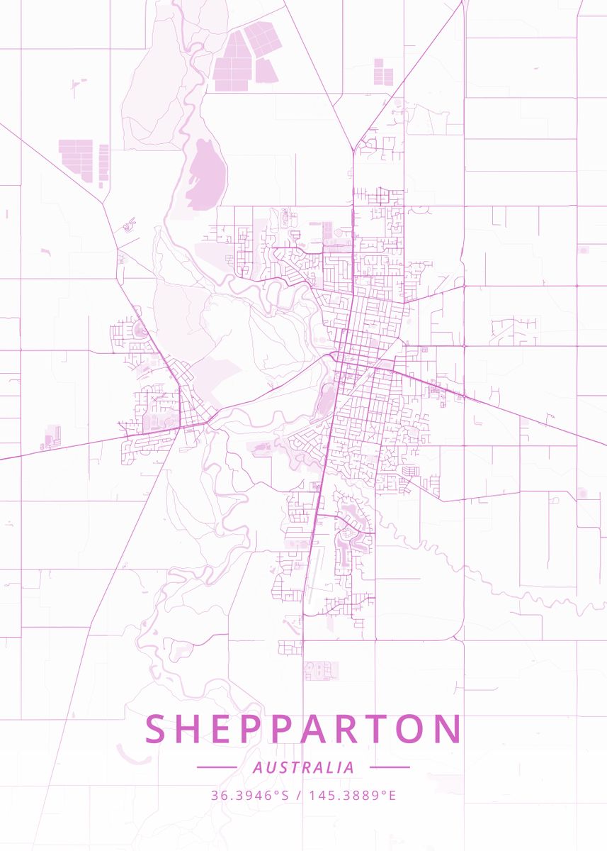 'Shepparton Australia' Poster, picture, metal print, paint by Designer ...