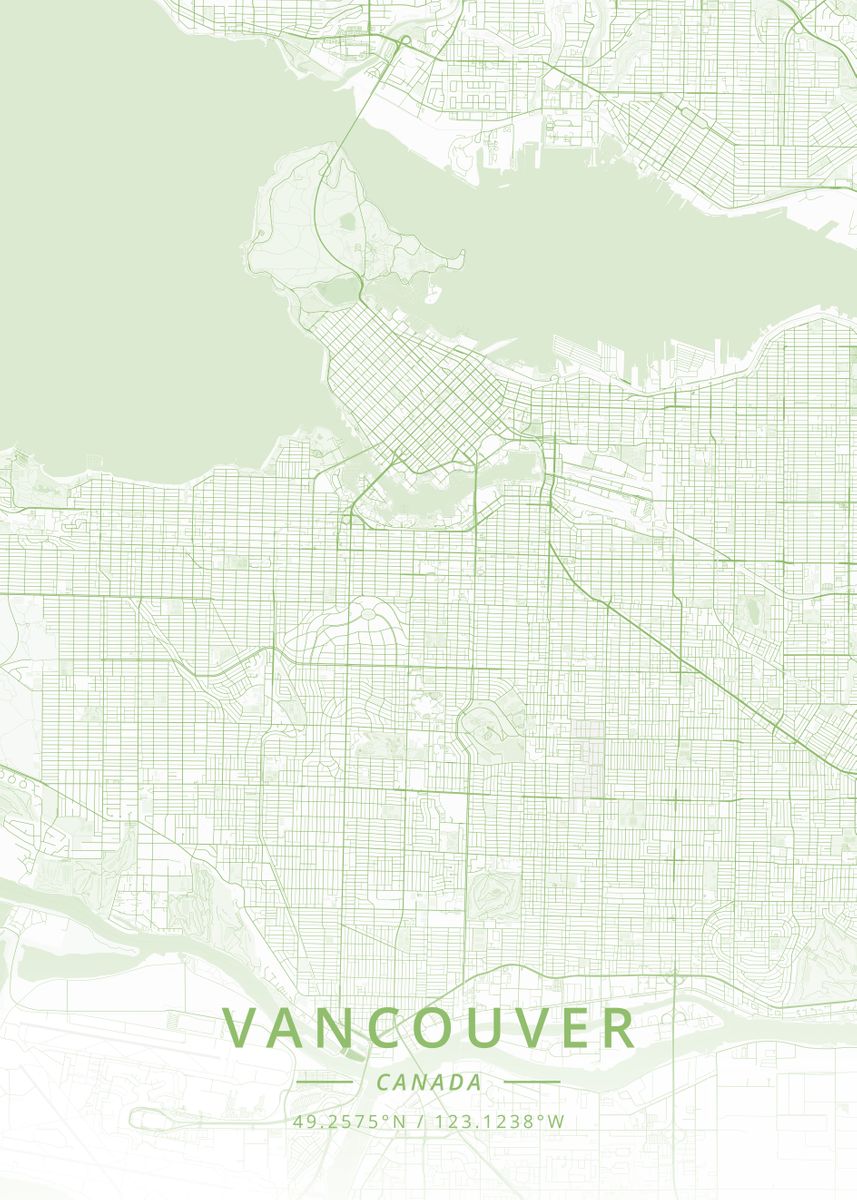 'Vancouver Canada' Poster by Designer Map Art | Displate