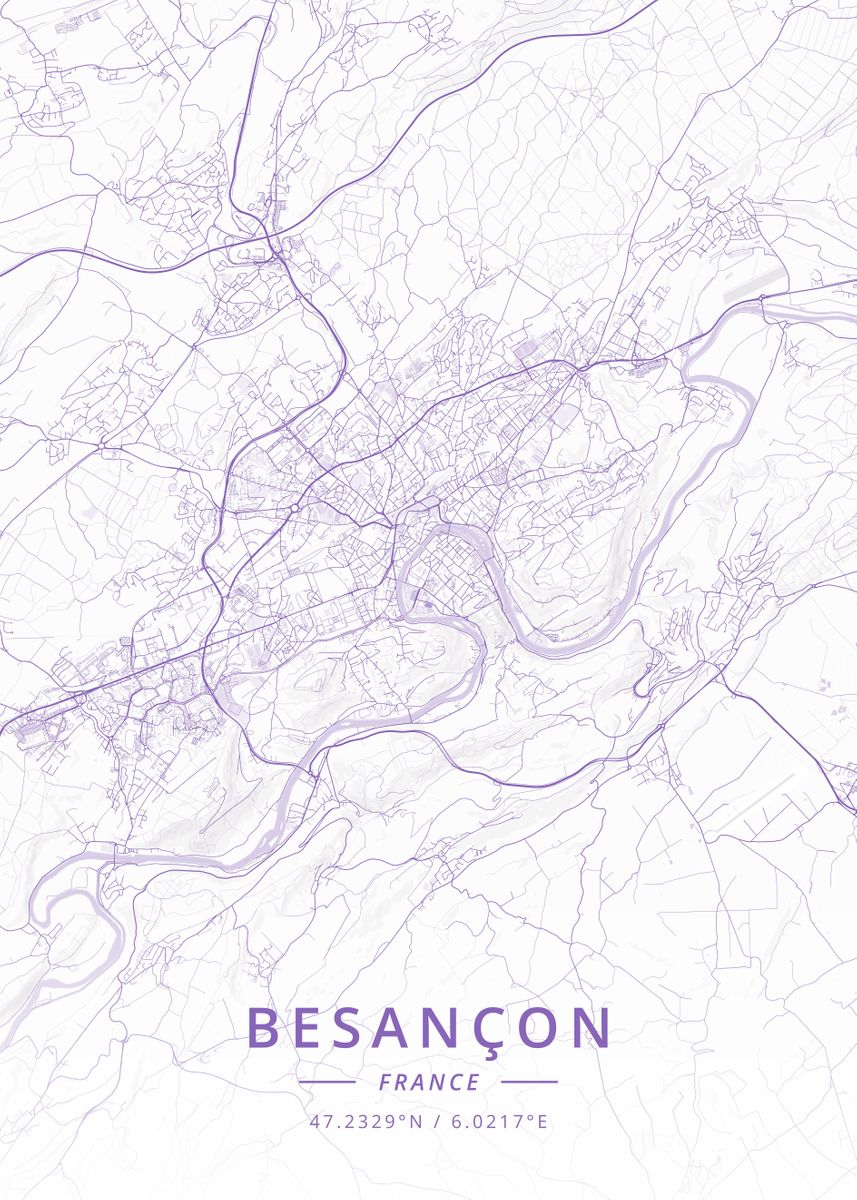 'Besancon France' Poster by Designer Map Art | Displate
