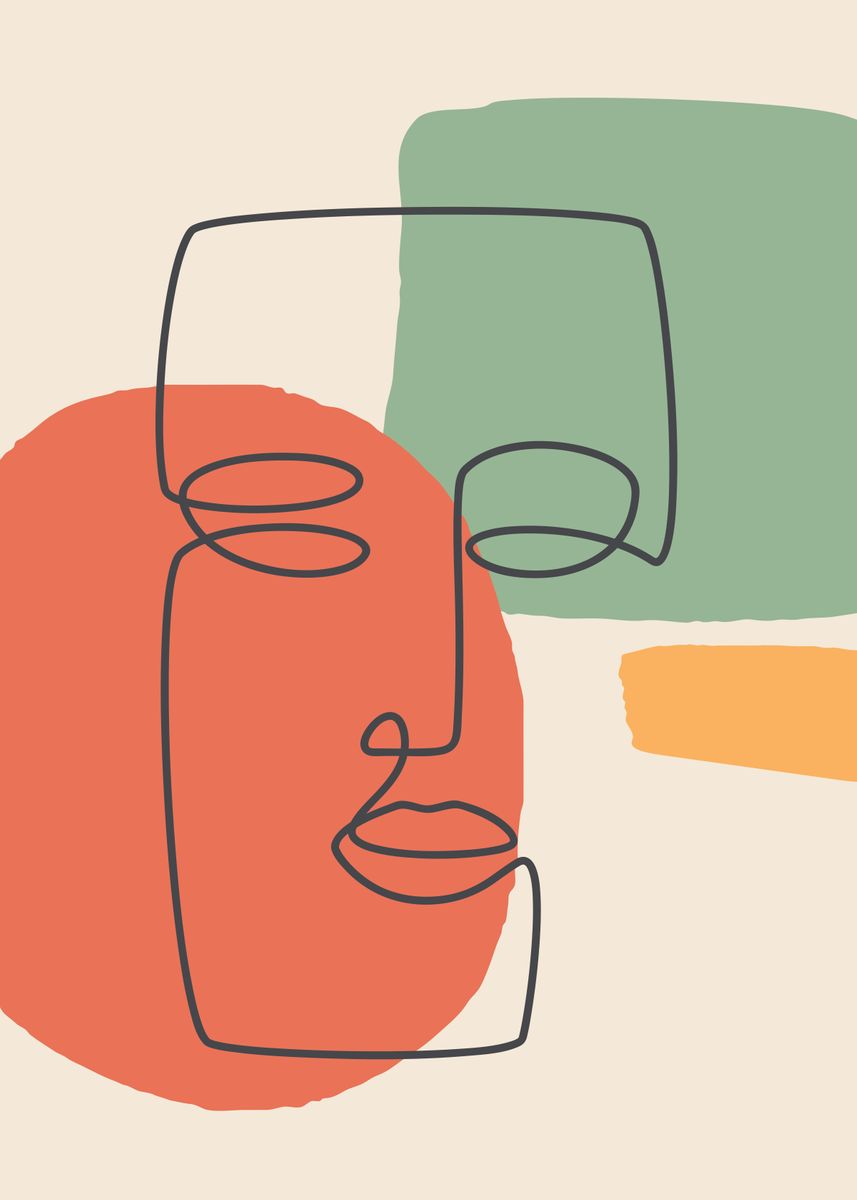 'Single Line Continuous Art' Poster, picture, metal print, paint by ...