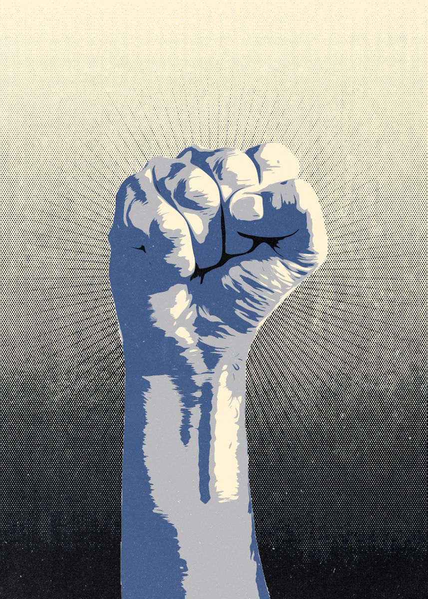 'Raised fist concept' Poster by Giuseppe Anello | Displate