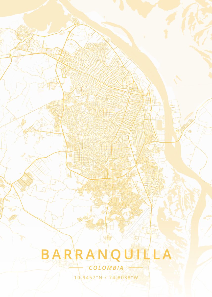 'Barranquilla Colombia' Poster by Designer Map Art | Displate