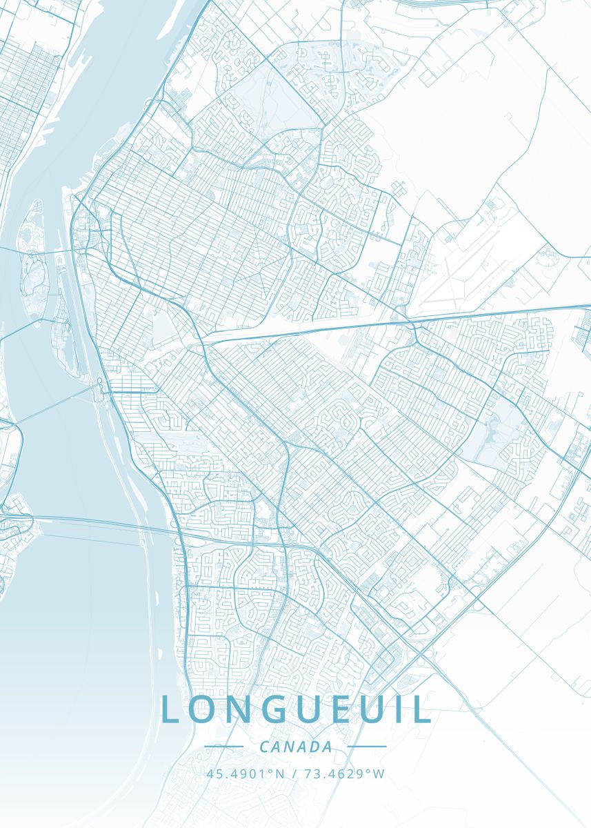 'Longueuil Canada' Poster by Designer Map Art | Displate