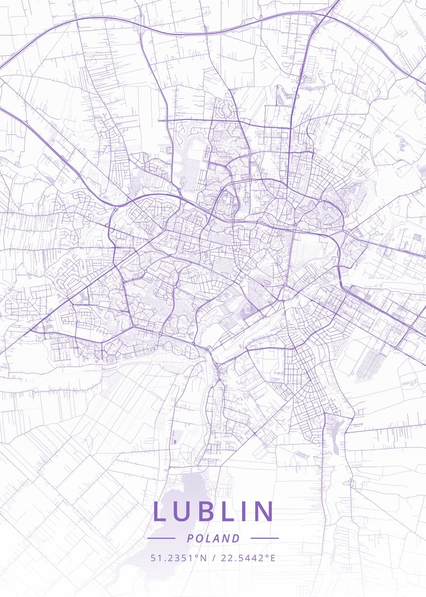'Lublin Poland' Poster by Designer Map Art | Displate
