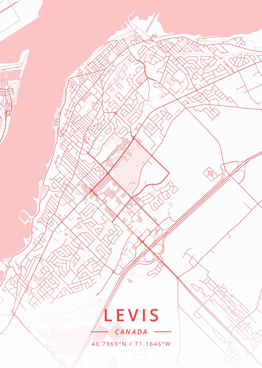 'Levis Canada' Poster, picture, metal print, paint by Designer Map Art ...