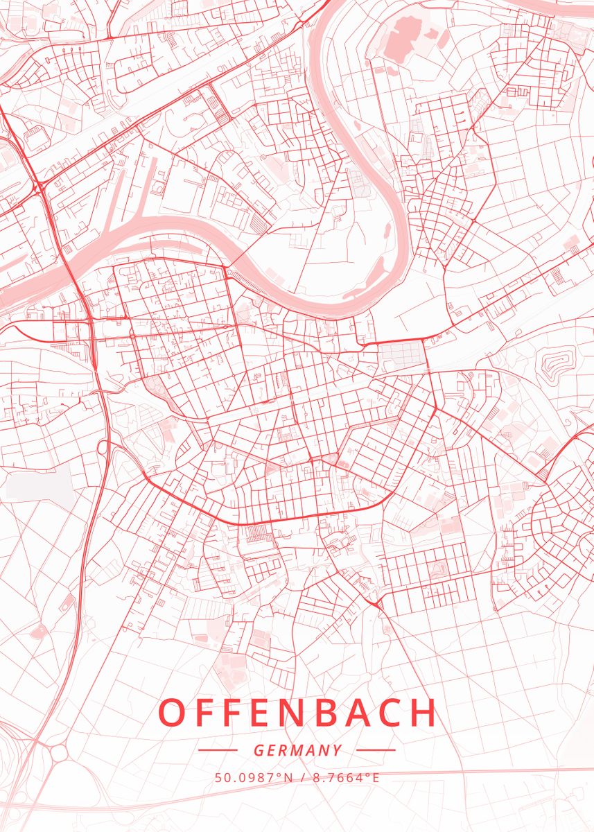 'Offenbach Germany' Poster by Designer Map Art | Displate