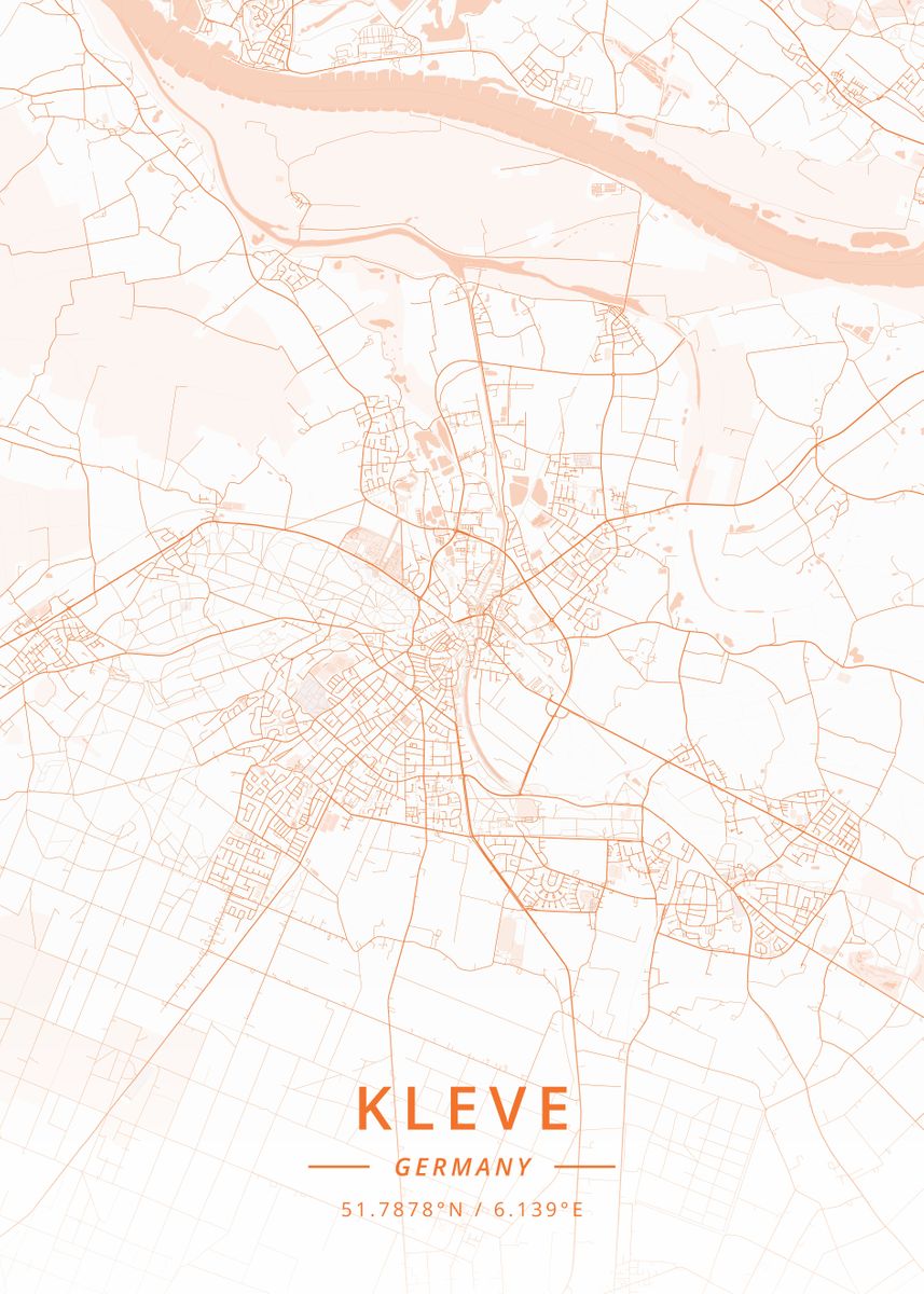 'Kleve Germany' Poster by Designer Map Art | Displate