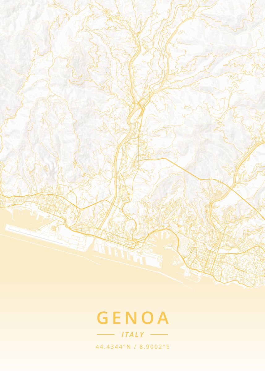 'Genoa Italy' Poster by Designer Map Art | Displate