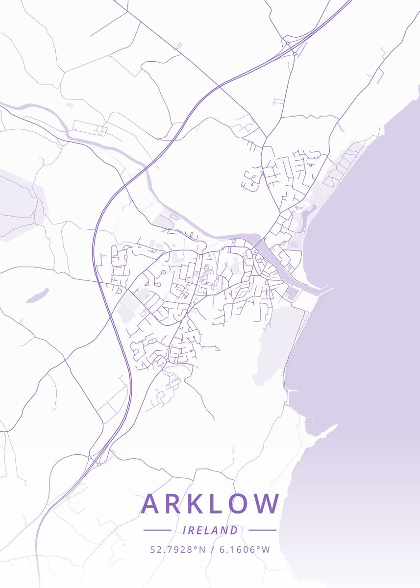 'Arklow Ireland' Poster, picture, metal print, paint by Designer Map ...