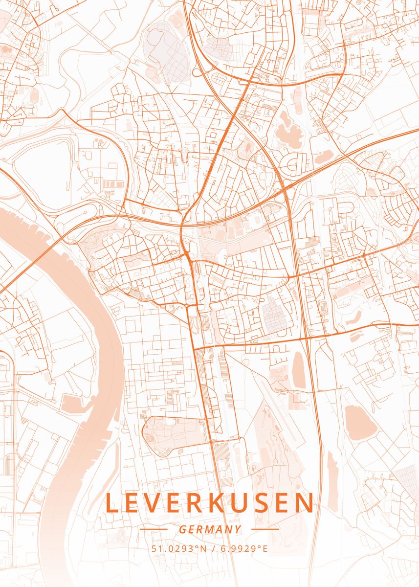 'Leverkusen Germany' Poster, picture, metal print, paint by Designer ...