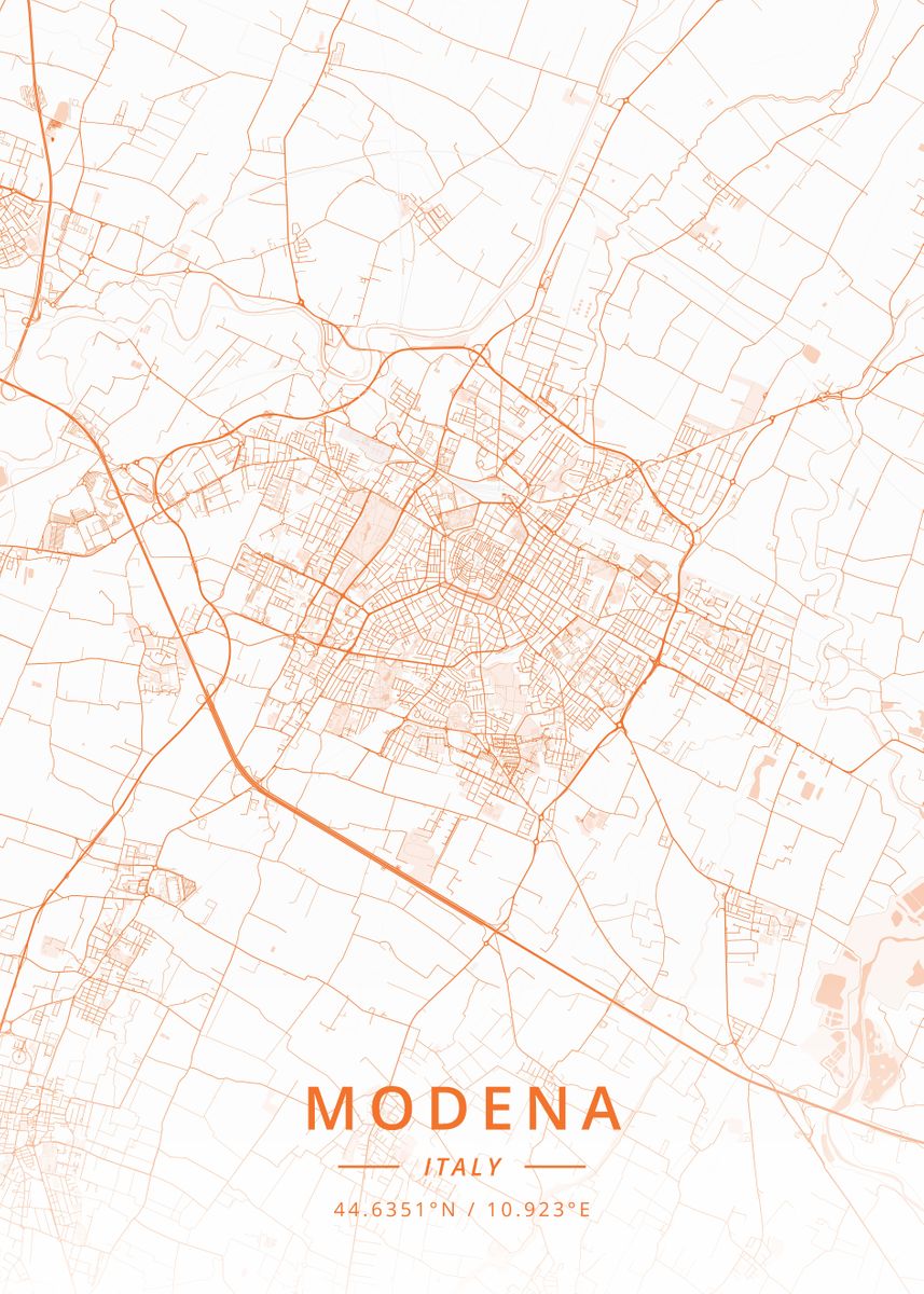 'Modena Italy' Poster, picture, metal print, paint by Designer Map Art ...