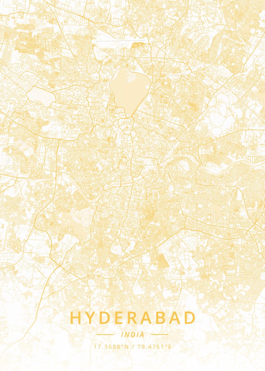 'Hyderabad India' Poster by Designer Map Art | Displate