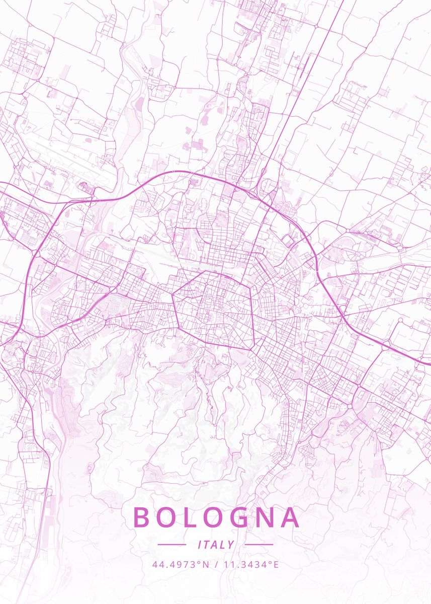 'Bologna Italy' Poster by Designer Map Art | Displate