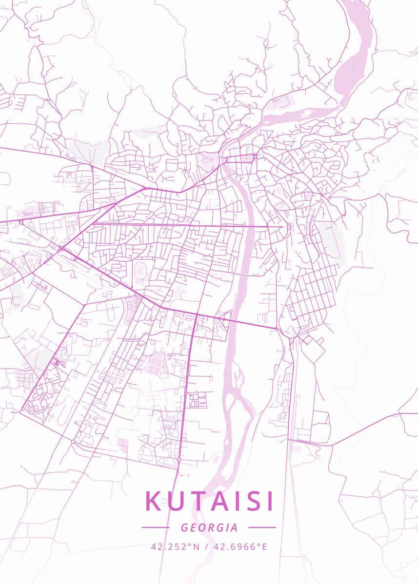 'Kutaisi Georgia' Poster by Designer Map Art | Displate