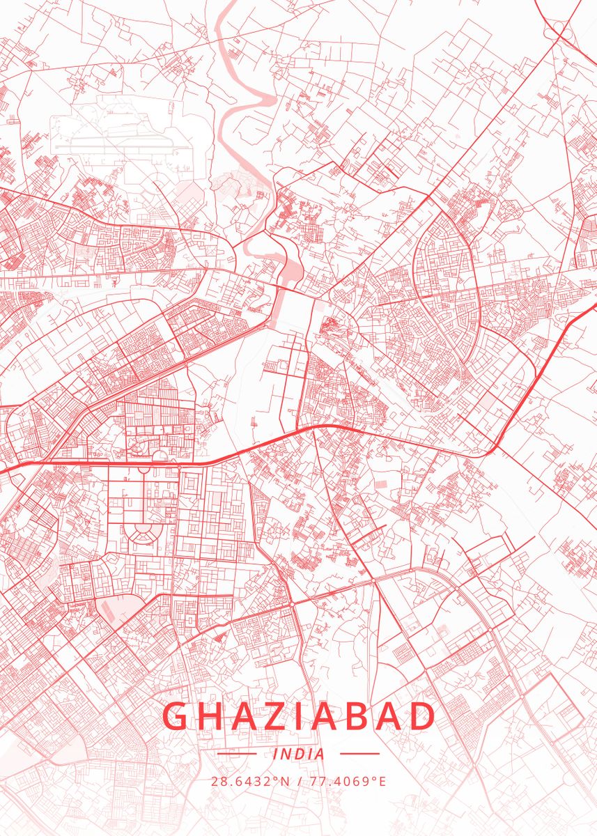'Ghaziabad India' Poster by Designer Map Art | Displate