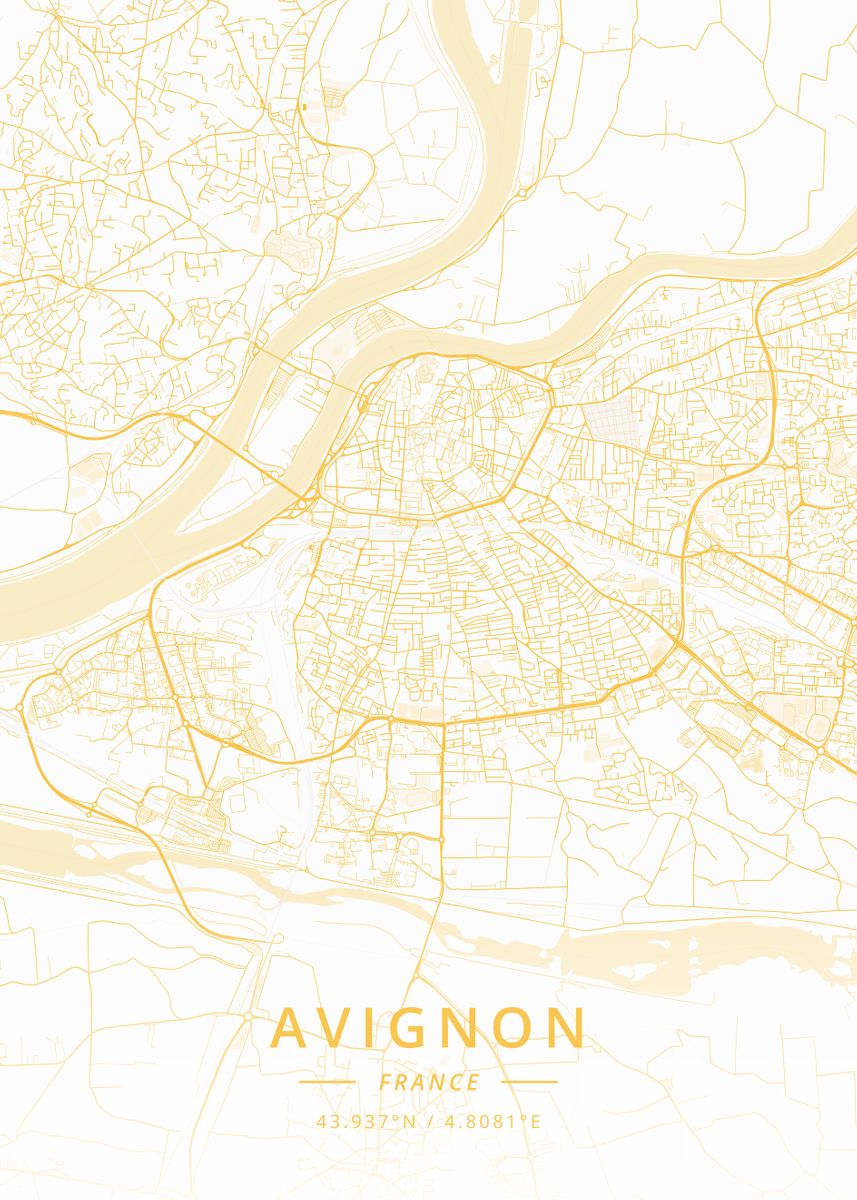 'Avignon France' Poster by Designer Map Art | Displate