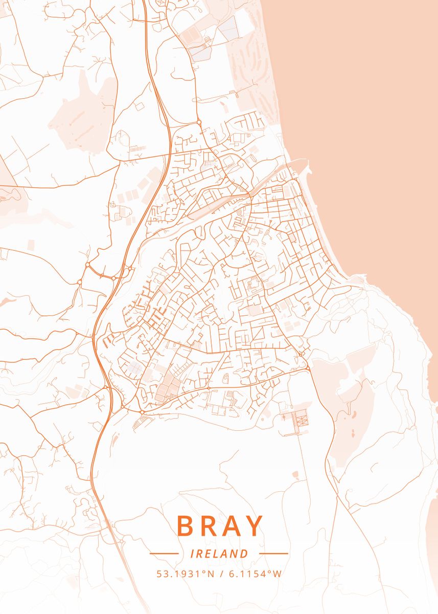'Bray Ireland' Poster by Designer Map Art | Displate