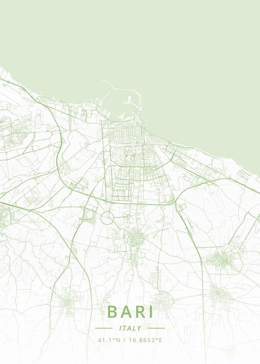 'Bari Italy' Poster by Designer Map Art | Displate
