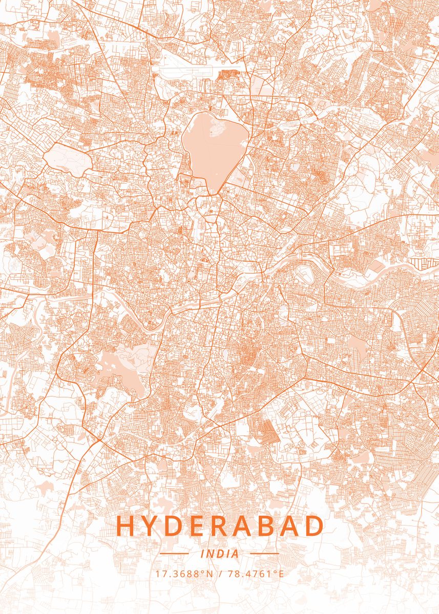 'Hyderabad India' Poster by Designer Map Art | Displate