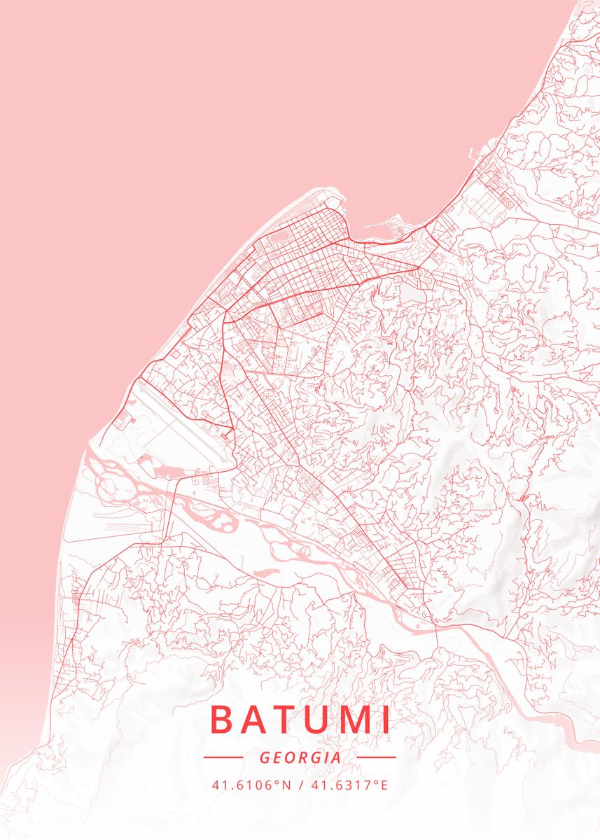 'Batumi Georgia' Poster by Designer Map Art | Displate