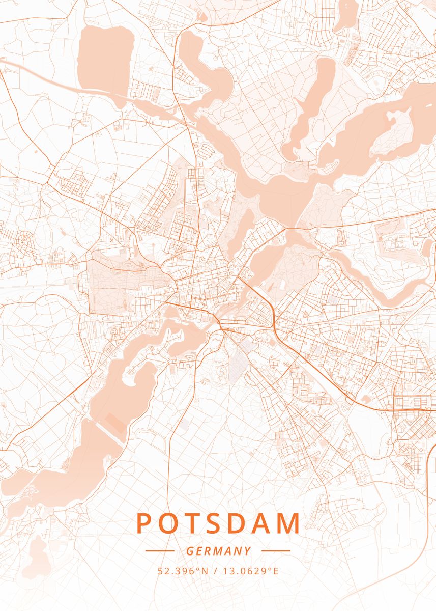 'Potsdam Germany' Poster, picture, metal print, paint by Designer Map ...