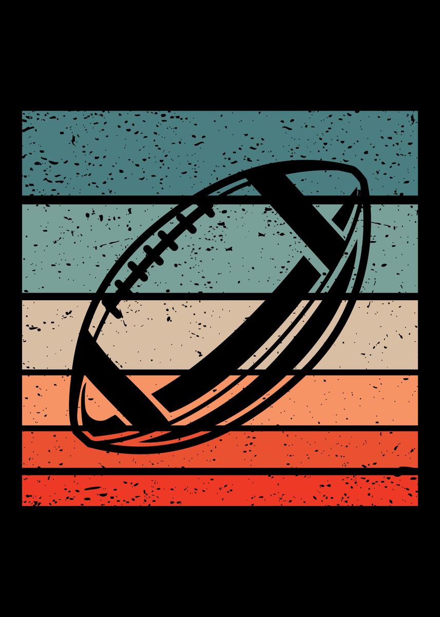 'Football Retro Vintage' Poster, picture, metal print, paint by ...