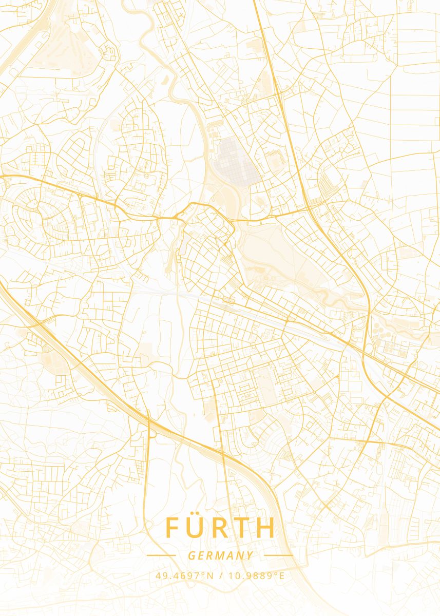 'Furth Germany' Poster by Designer Map Art | Displate