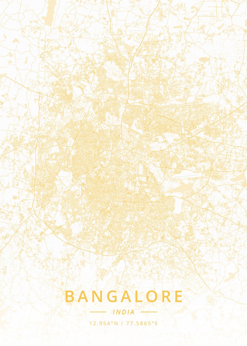 'Bangalore India' Poster by Designer Map Art | Displate