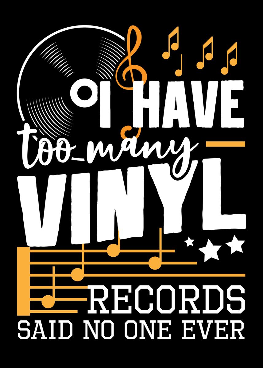 'Too Many Vinyl Records' Poster, picture, metal print, paint by ...