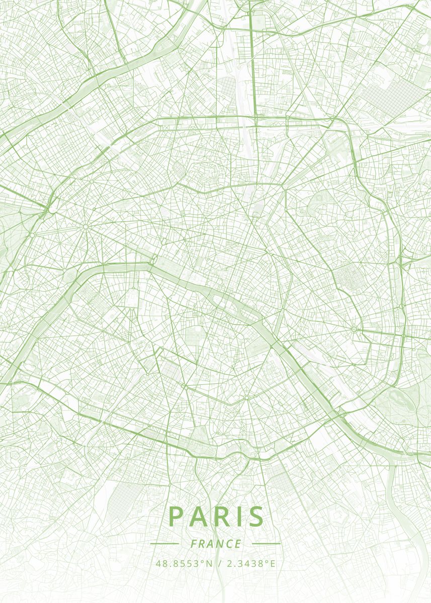 'Paris France' Poster, picture, metal print, paint by Designer Map Art ...