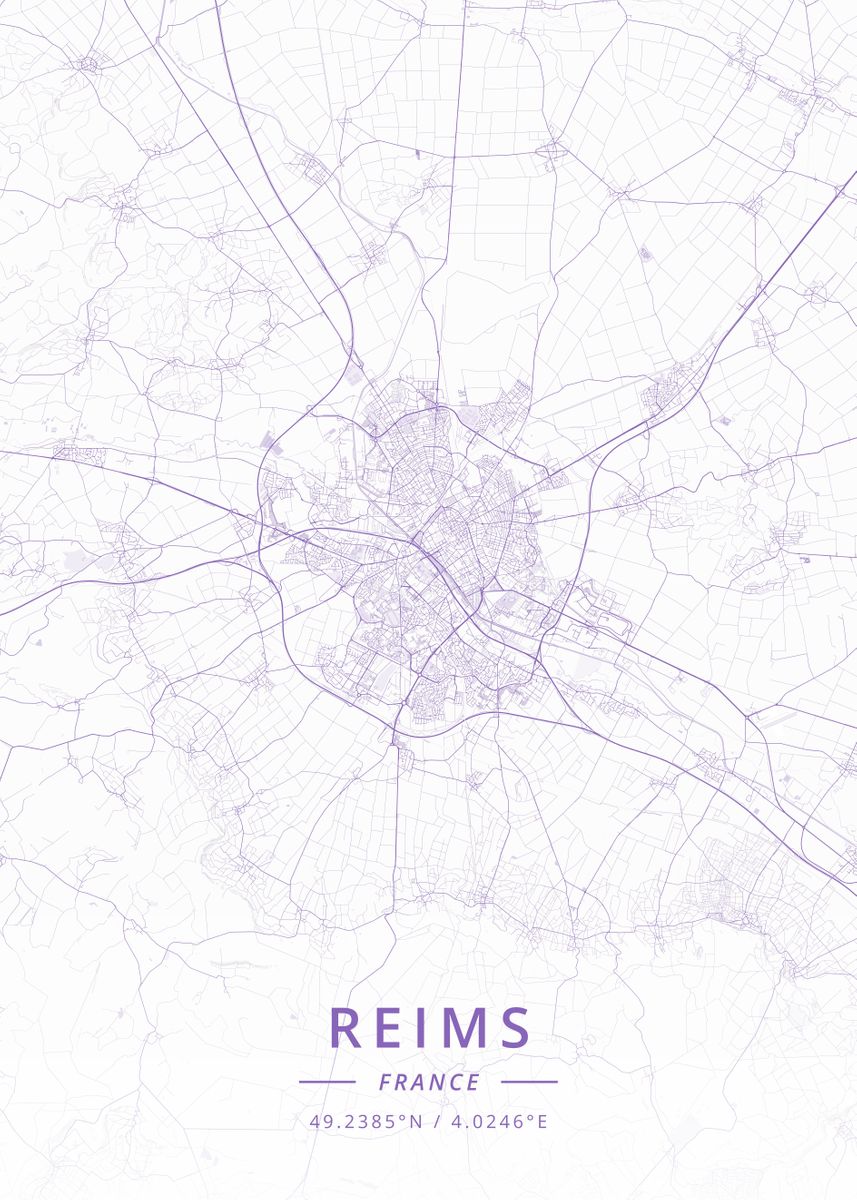 'Reims France' Poster by Designer Map Art | Displate