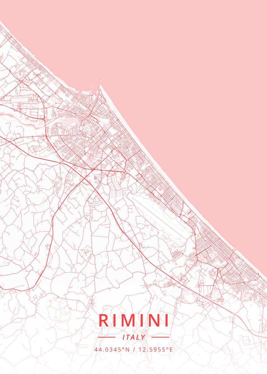 'Rimini Italy' Poster by Designer Map Art | Displate