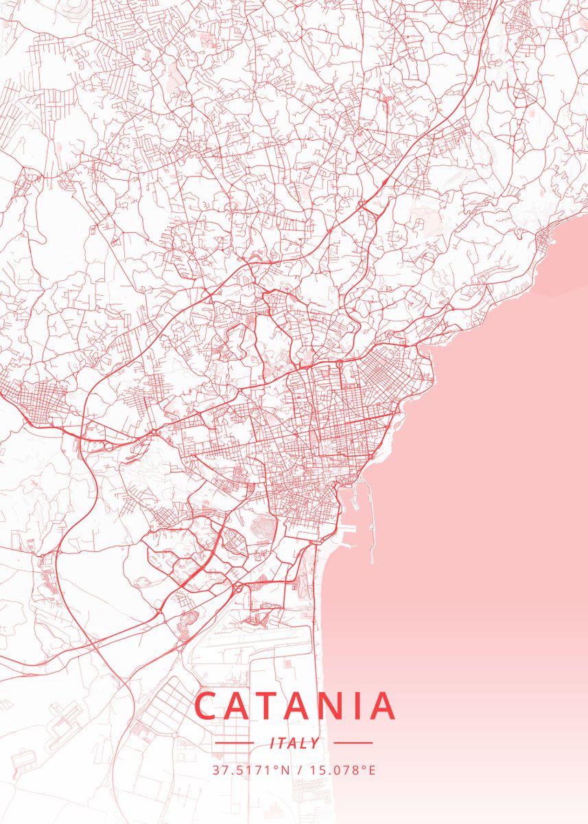 'Catania Italy' Poster by Designer Map Art | Displate