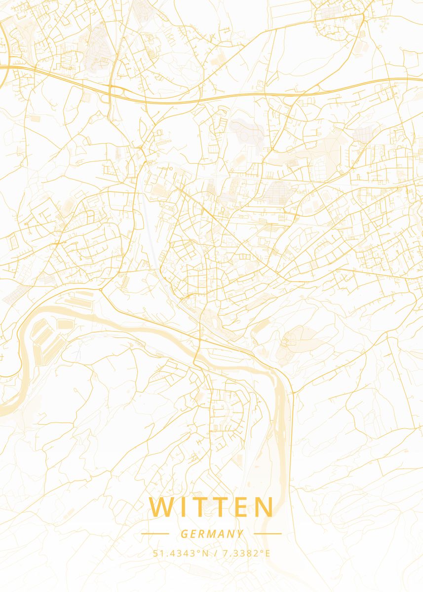 'Witten Germany' Poster by Designer Map Art | Displate