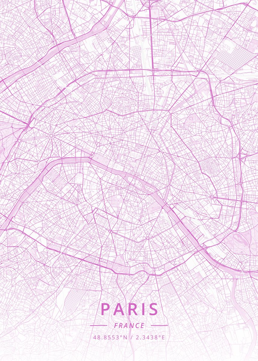 'Paris France' Poster by Designer Map Art | Displate