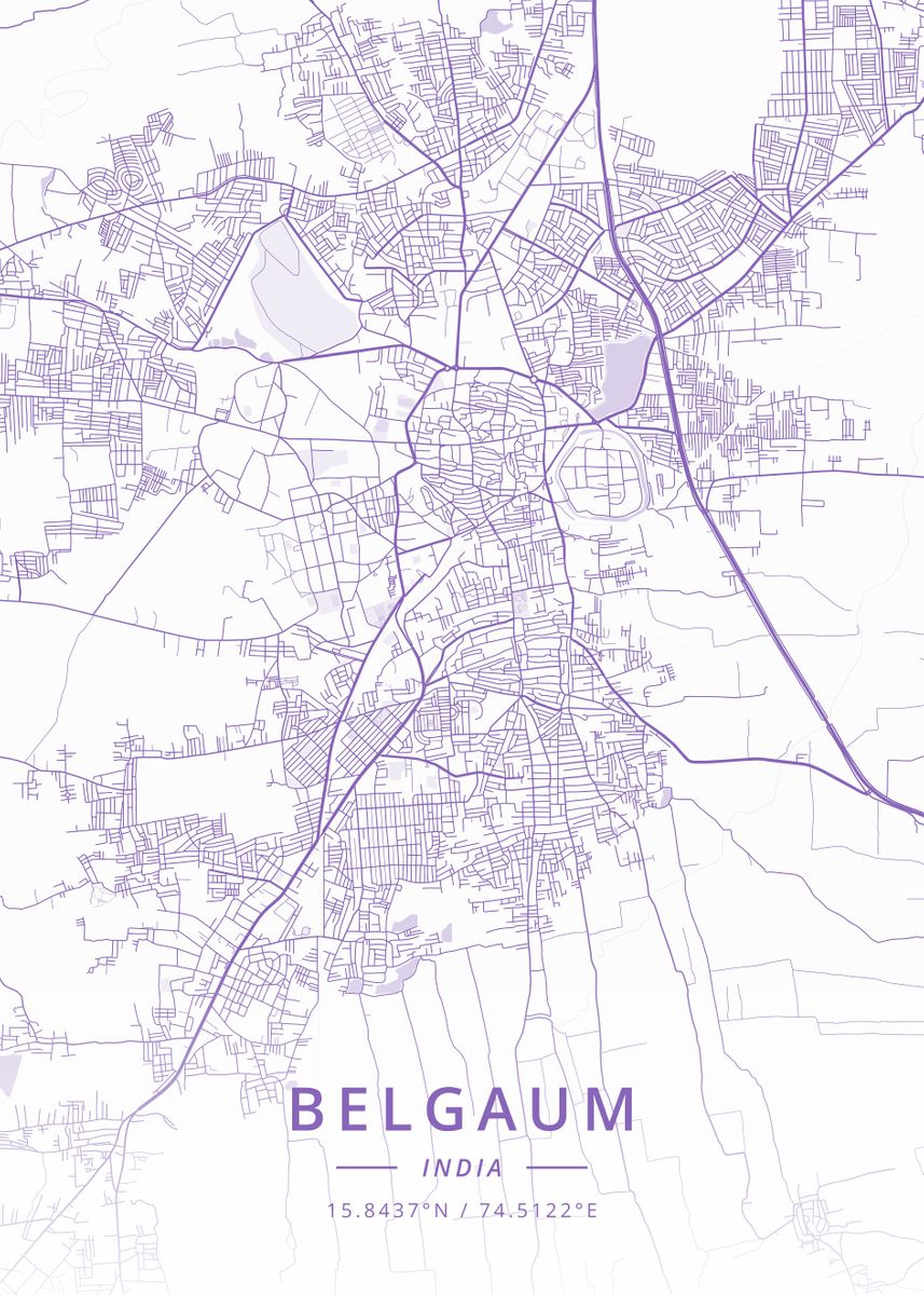 'Belgaum India' Poster by Designer Map Art | Displate