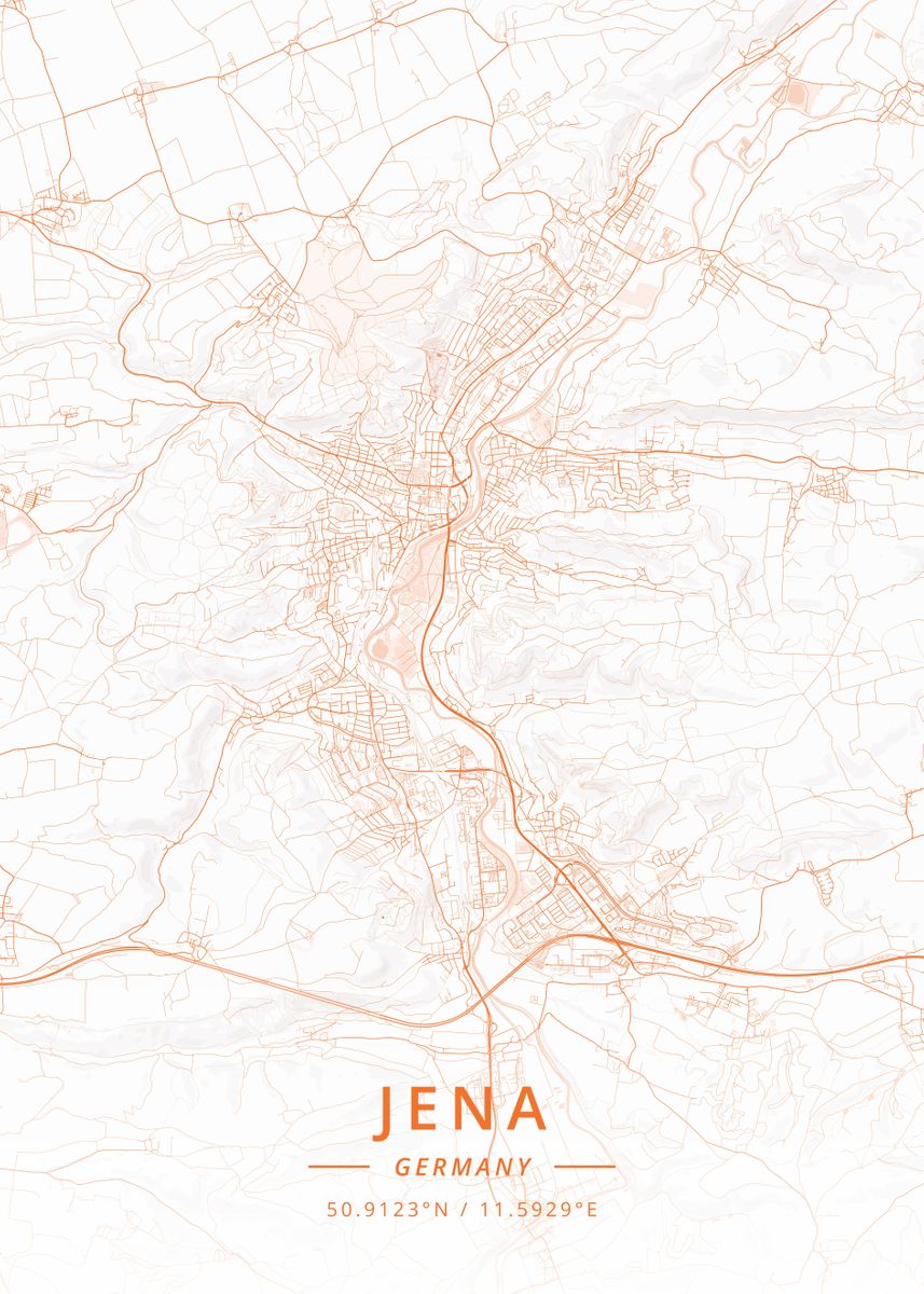 'Jena Germany' Poster, picture, metal print, paint by Designer Map Art ...