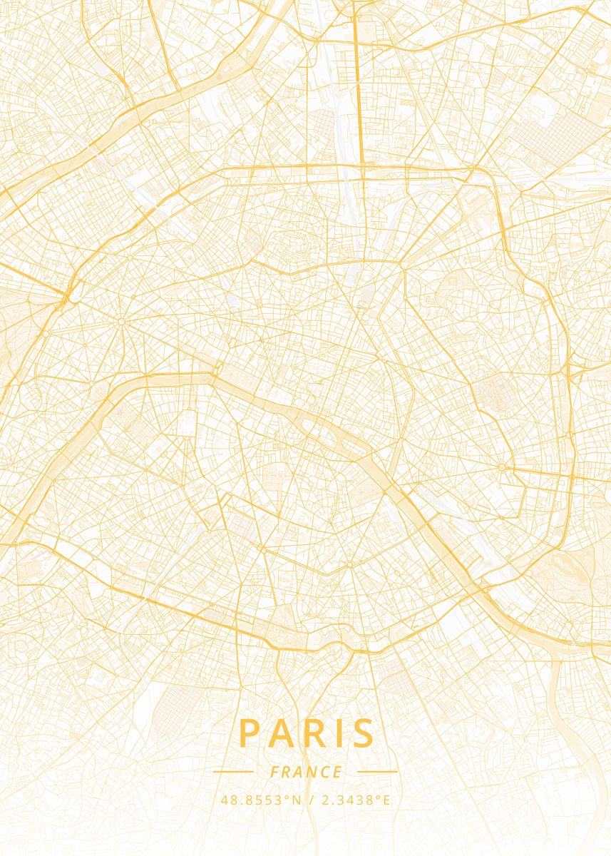 'Paris France' Poster by Designer Map Art | Displate
