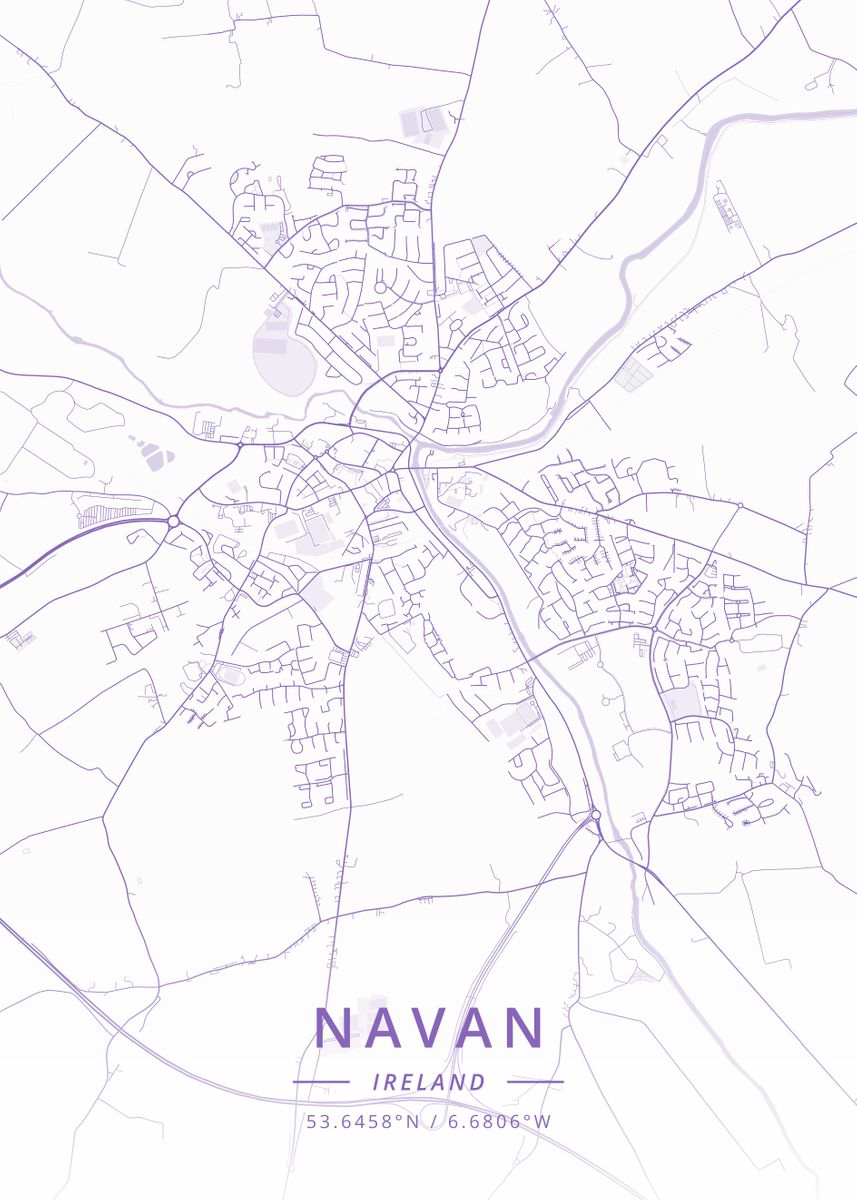 'Navan Ireland' Poster, picture, metal print, paint by Designer Map Art ...