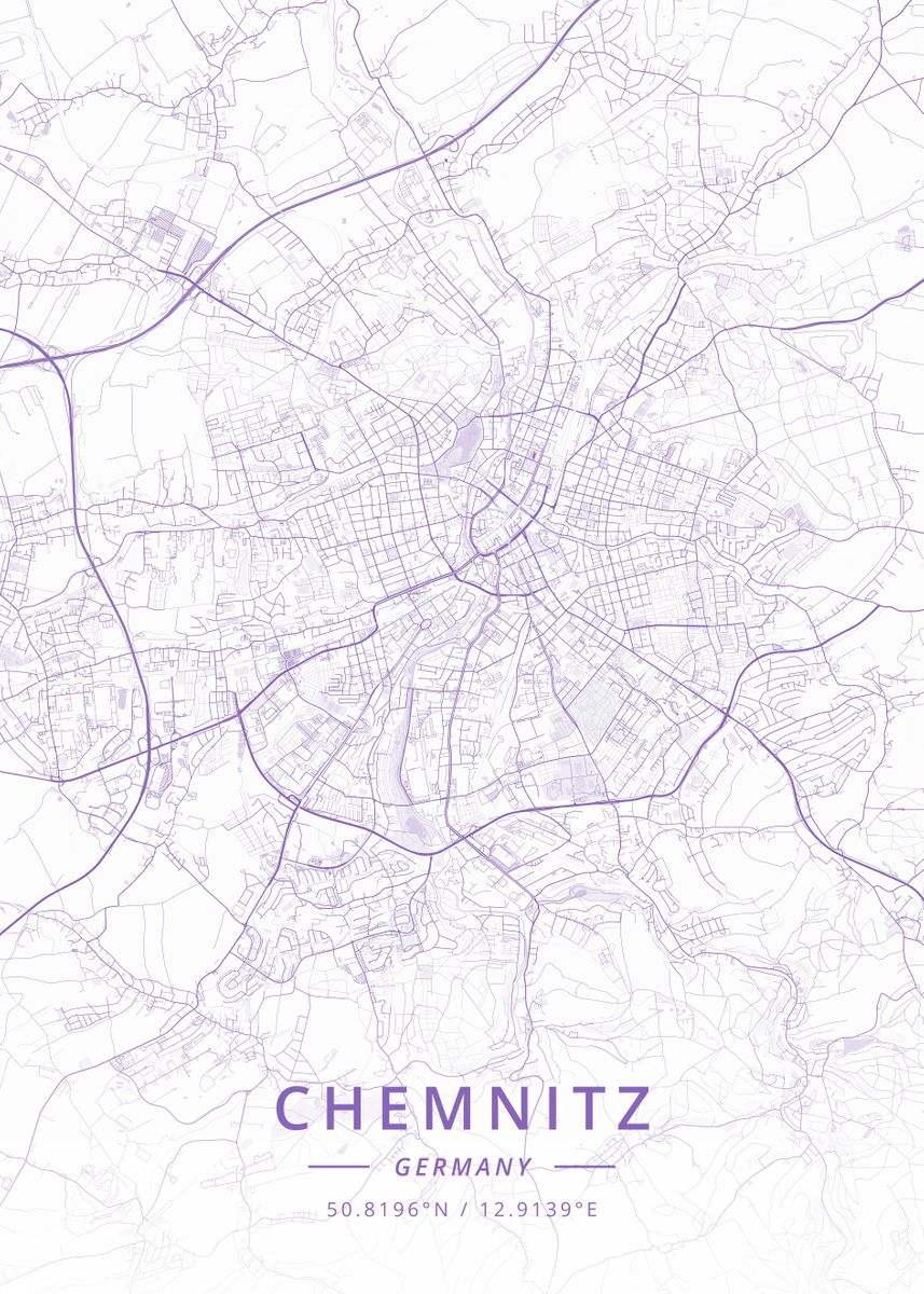 'Chemnitz Germany' Poster by Designer Map Art | Displate