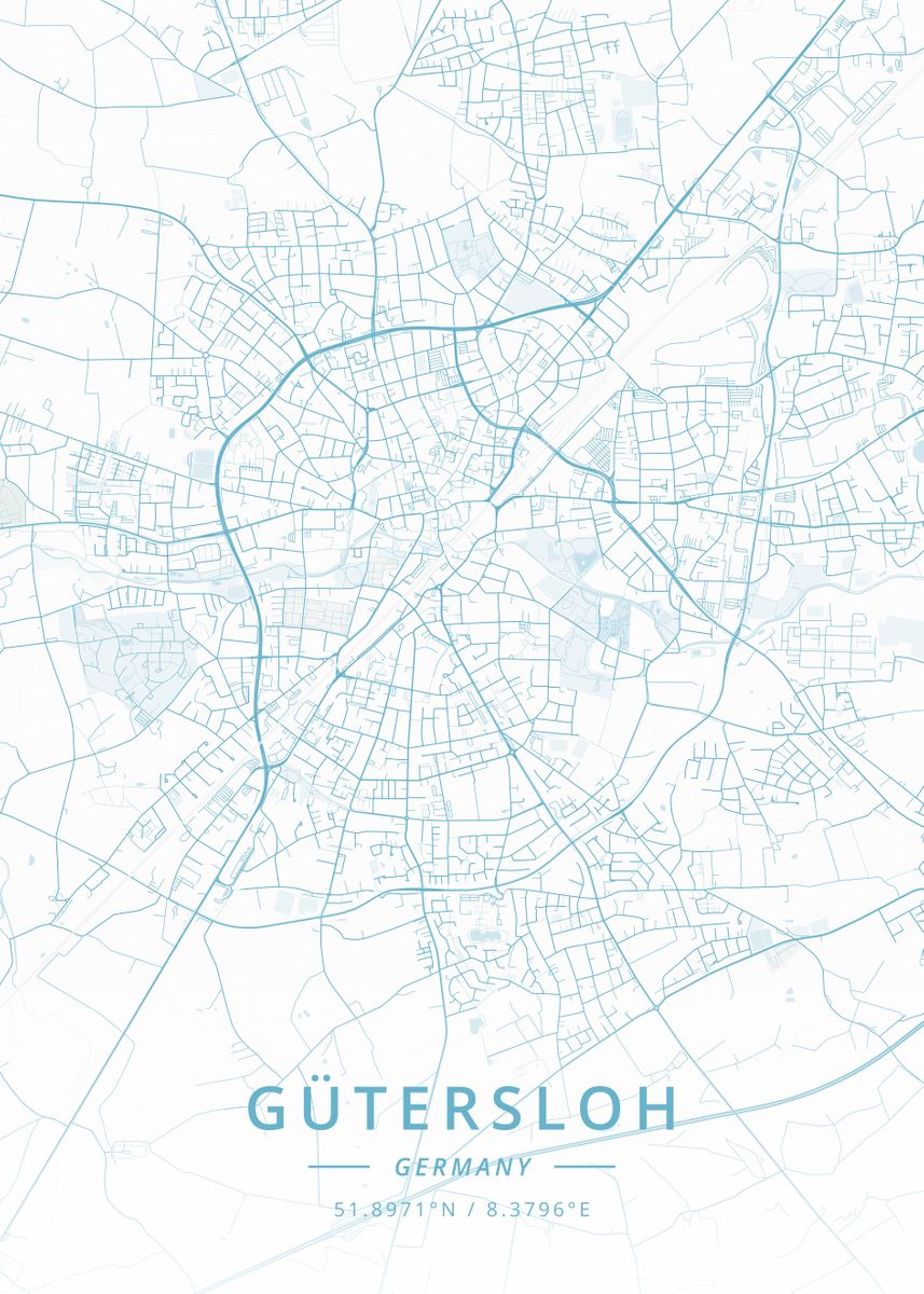 'Gutersloh Germany' Poster by Designer Map Art | Displate
