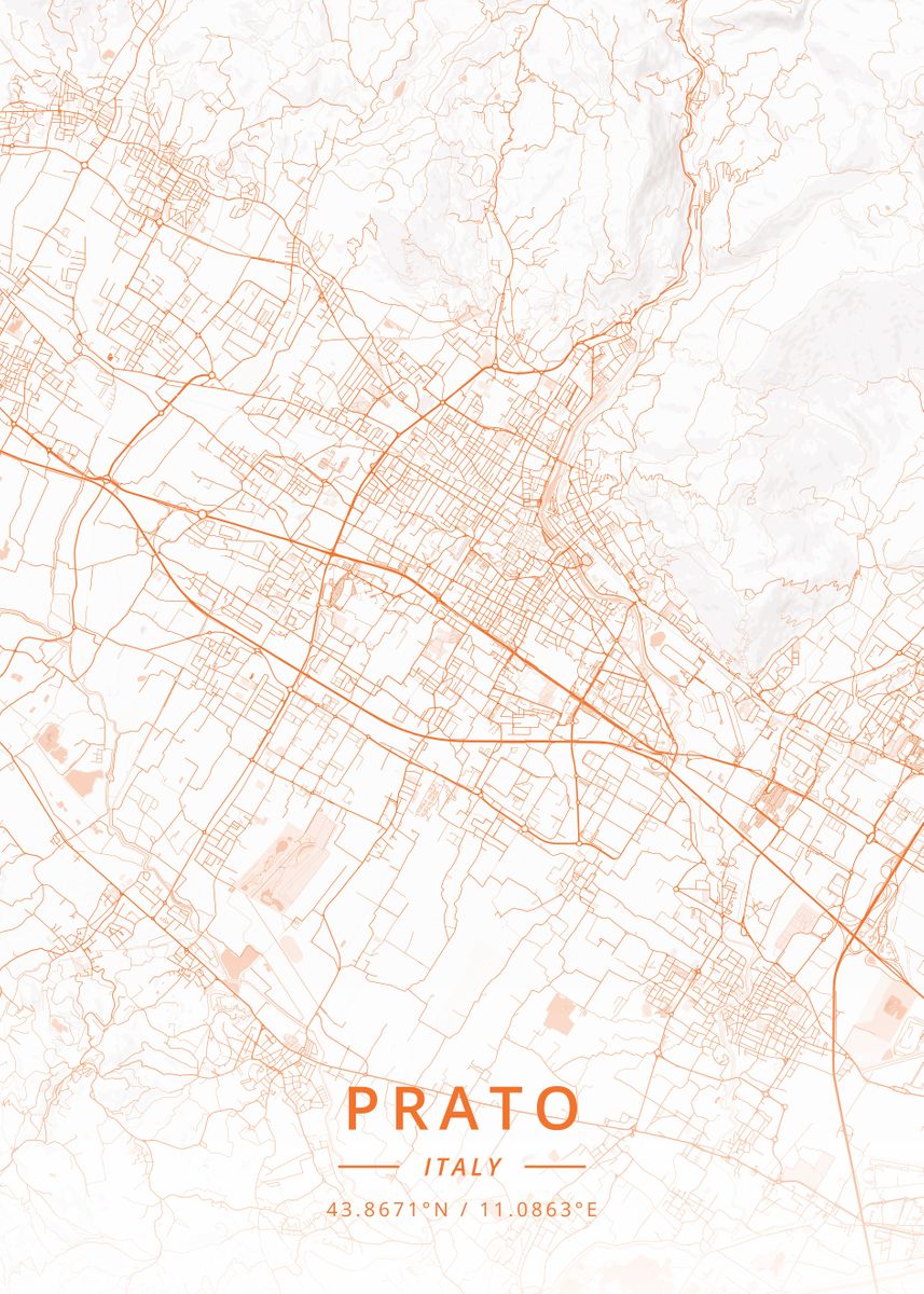 'Prato Italy' Poster by Designer Map Art | Displate