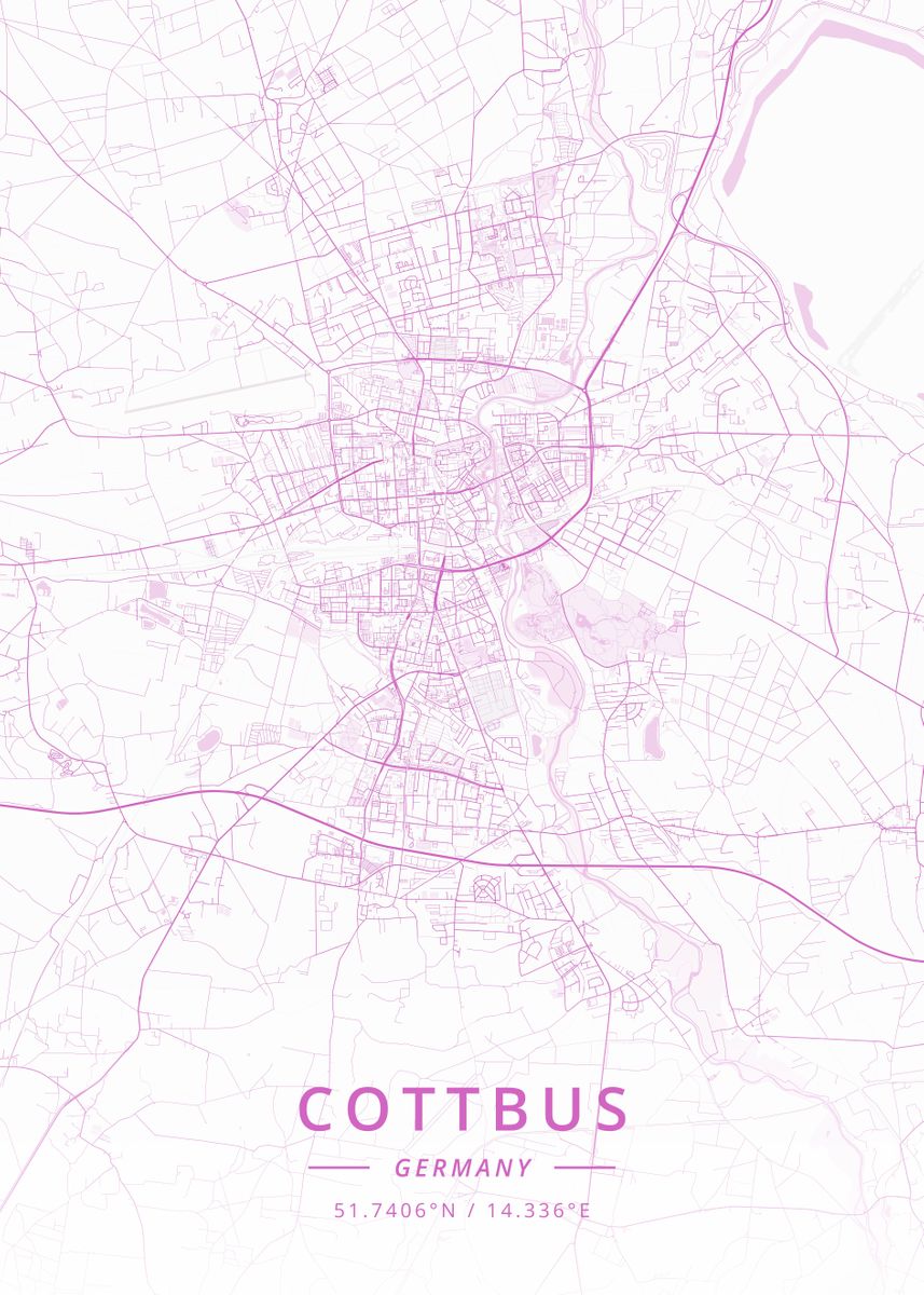 'Cottbus Germany' Poster by Designer Map Art | Displate