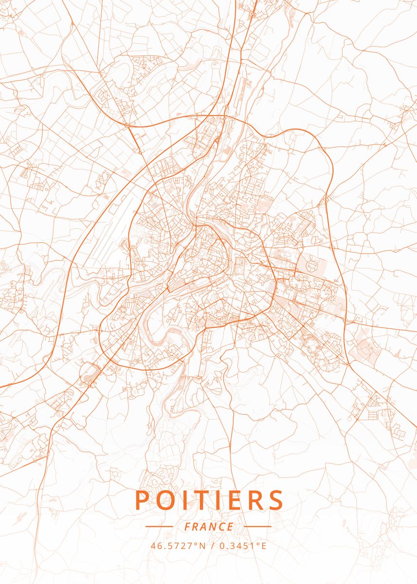 'Poitiers France' Poster by Designer Map Art | Displate