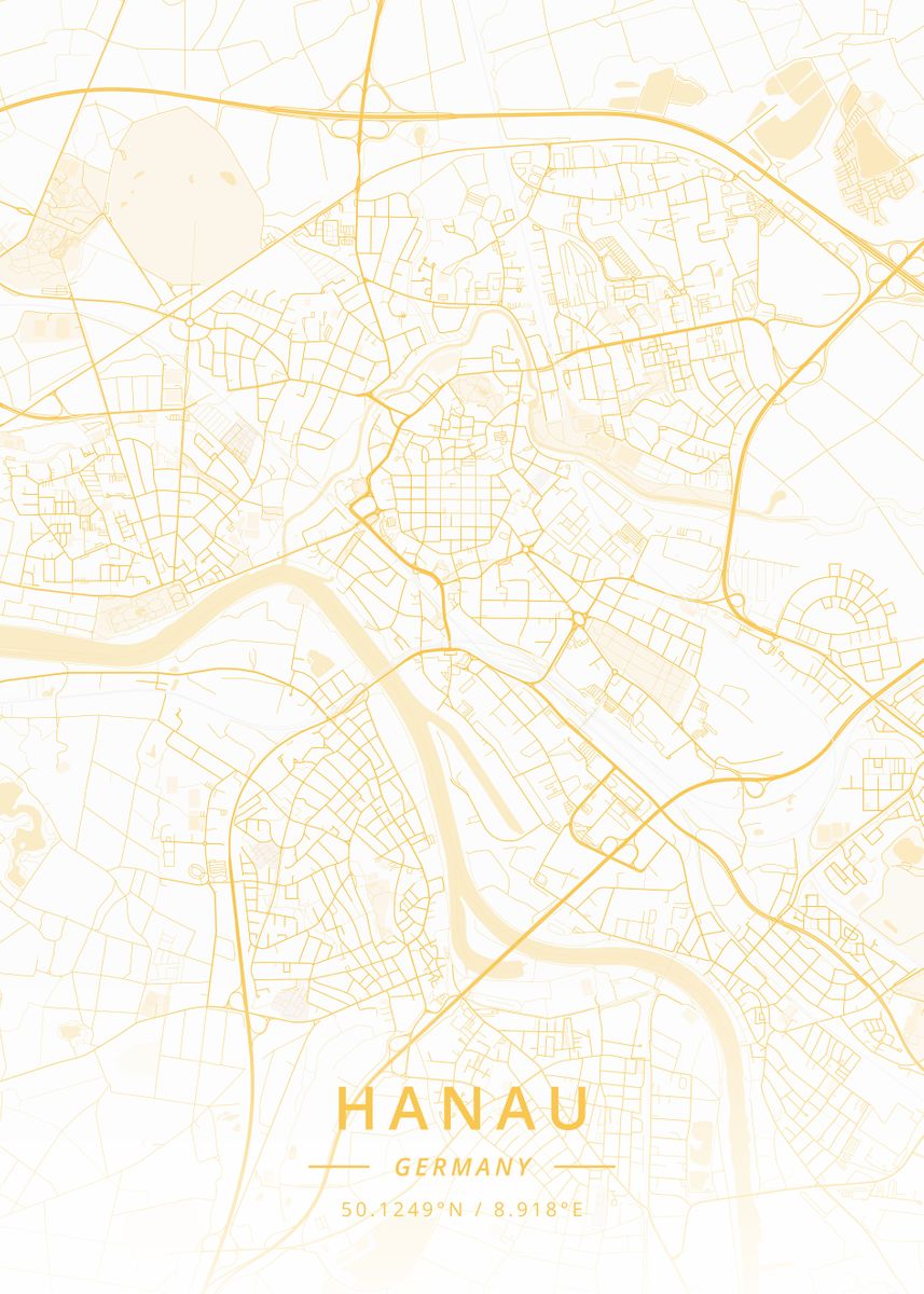 'Hanau Germany' Poster by Designer Map Art | Displate