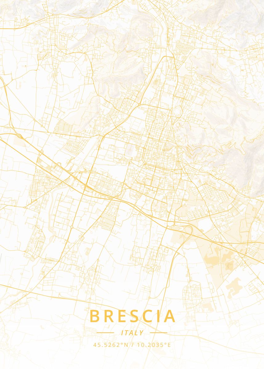'Brescia Italy' Poster, picture, metal print, paint by Designer Map Art ...