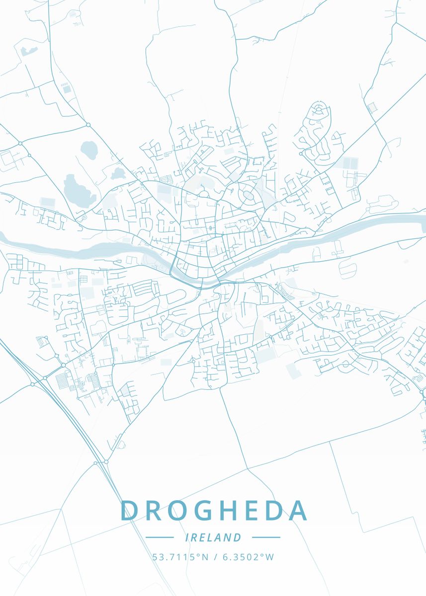 'Drogheda Ireland' Poster by Designer Map Art | Displate