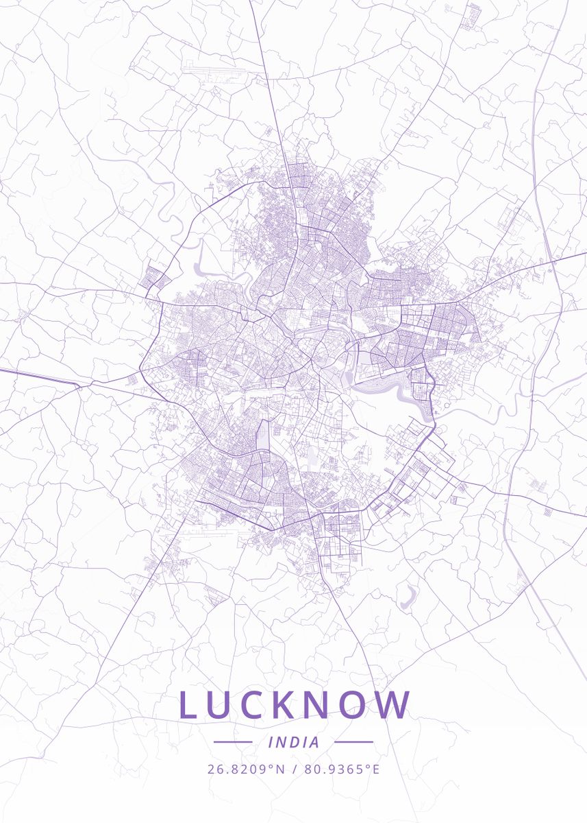 'Lucknow India' Poster by Designer Map Art | Displate