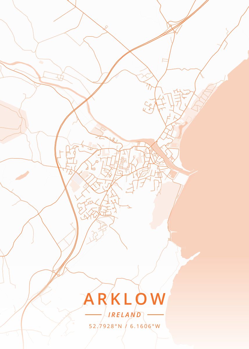 'Arklow Ireland' Poster, picture, metal print, paint by Designer Map ...