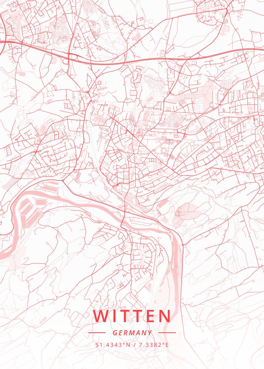 'Witten Germany' Poster by Designer Map Art | Displate